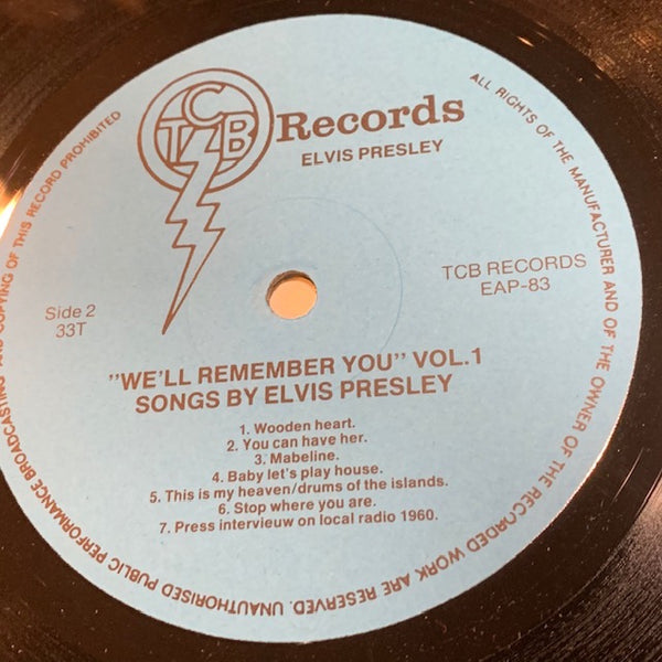 Elvis Presley - We'll Remember You Vol 1 - Import LP of rarities – Orbit Records