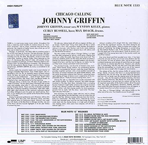 Johnny Griffin - Chicago Calling aka Introducing Johnny Griffin - 180g ...