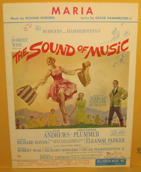 Maria - 1959 Sheet Music - Sound of Music – Orbit Records